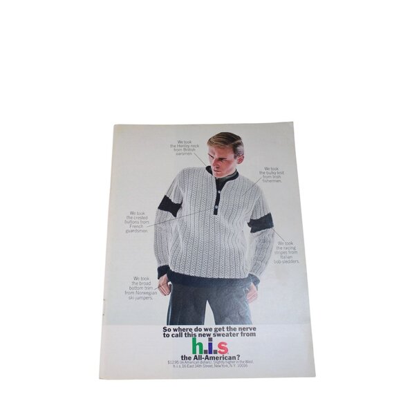 Marlboro | Art | 965 H I S All American Mens Sweater Ad Print ...